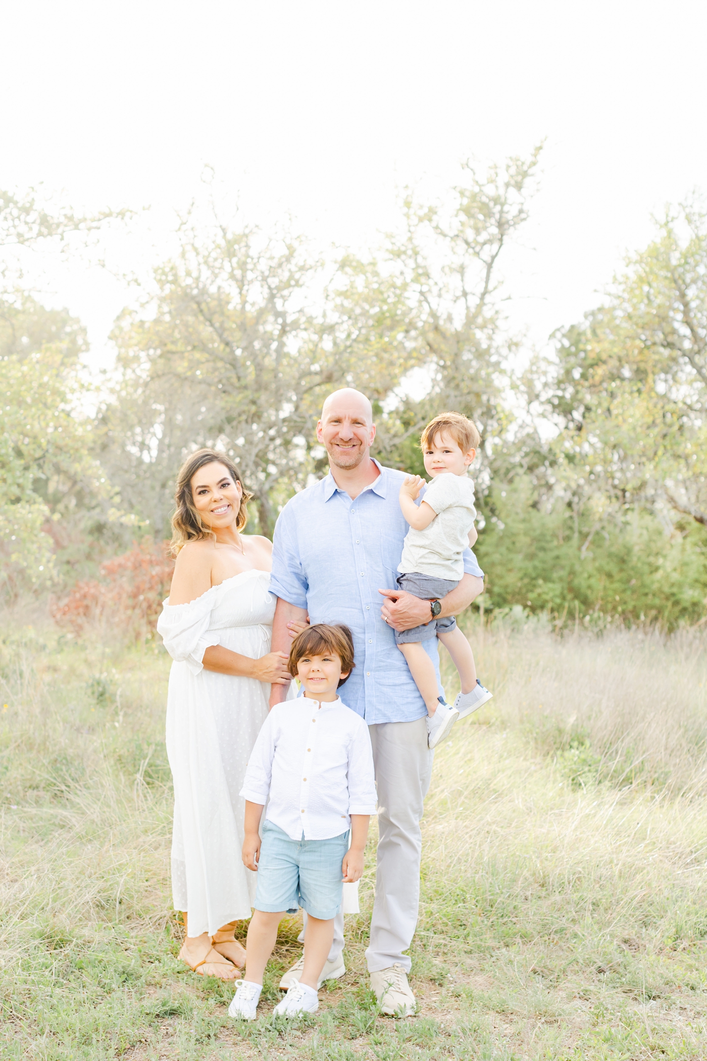 Springtime Family Photoshoot in Field near Cedar Park TX